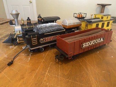 VINTAGE NEW BRIGHT TIMBERWOLF REDWOOD TRAIN G-SCALE SET TESTED& RUNS ...
