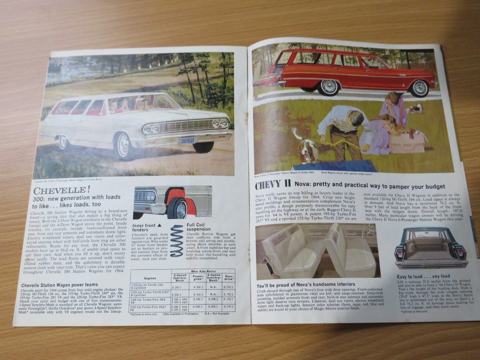 1964 Chevrolet Dealer Sales-Showroom Brochure Impala, Belair, Biscayne ...