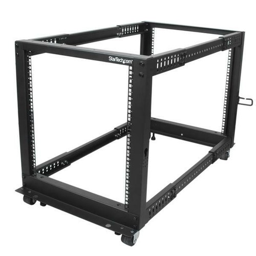 StarTech 12U Server Rack - Open Frame Adjustable Depth 4 Post Rack ...