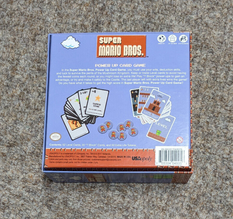 SUPER MARIO BROS POWER UP CARD Game Small Box Strategy Board Game ...