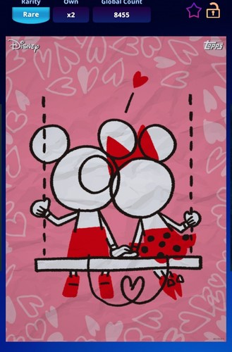 Topps Disney Collect Digital Linear Love MICKEY MINNIE ON THE SWING Red ...