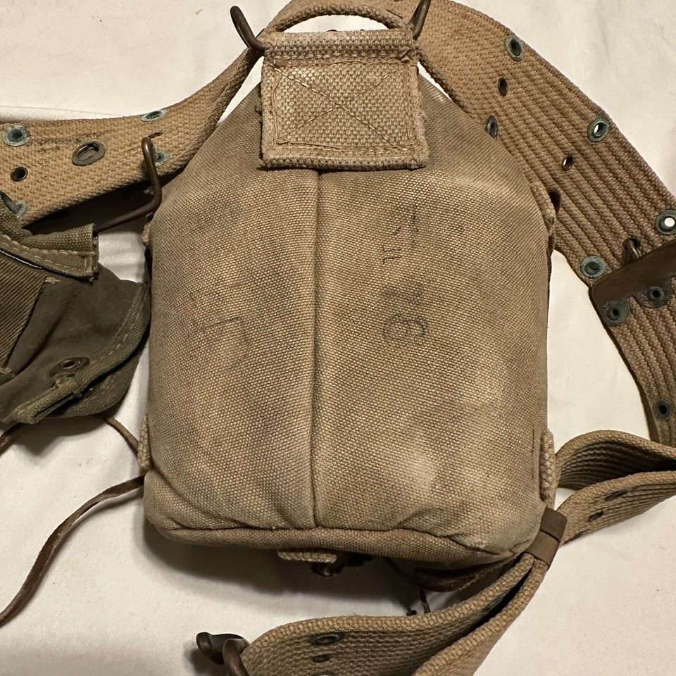 WWII WW1 US Army Cavalry Mounted Canteen Customized Web Gear W/ Belt | eBay