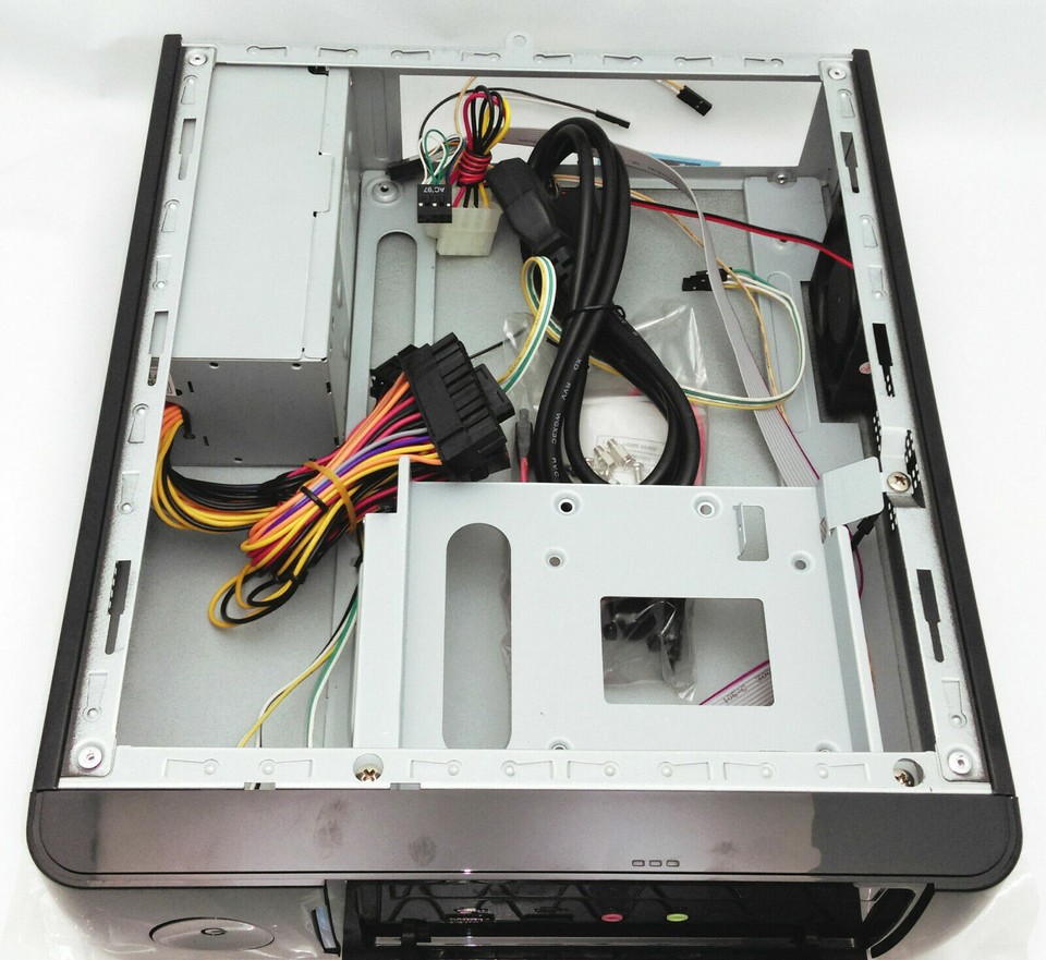 NEW Black Mini-ITX Media Center HTPC Slim Desktop/Tower PC Case, 200W ...