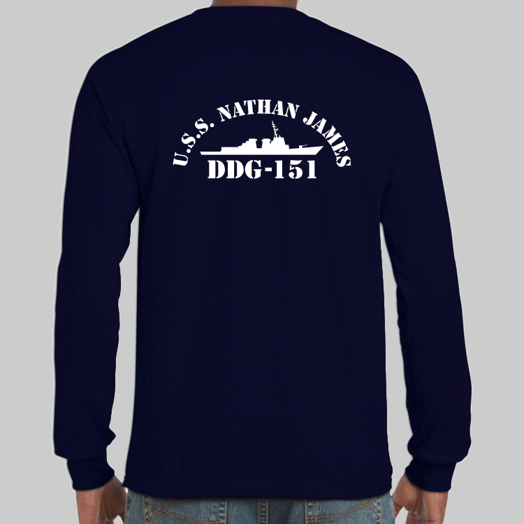 USS Nathan James DDG 151 Logo The Last Ship Long Sleeve Navy T-shirt US ...
