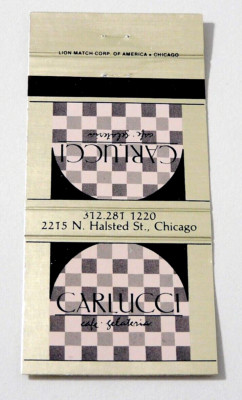 CARLUCCI CAFE GELATERIA MATCHBOOK COVER * CHICAGO | eBay