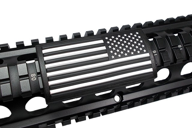 Grip PVC Custom Picatinny Rail Cover – U.s. Flag Stars Right Black and ...