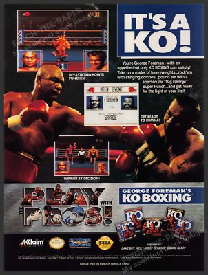 George Foreman's KO Boxing Video Game 1990s Print Advertisement Ad 1992 ...