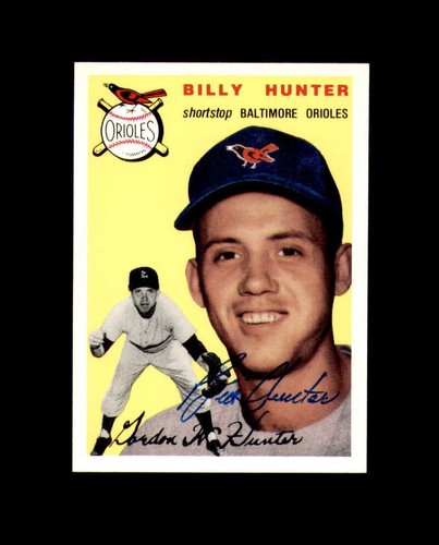 Billy Hunter Signed 1994 1954 Topps Archives Baltimore Orioles ...