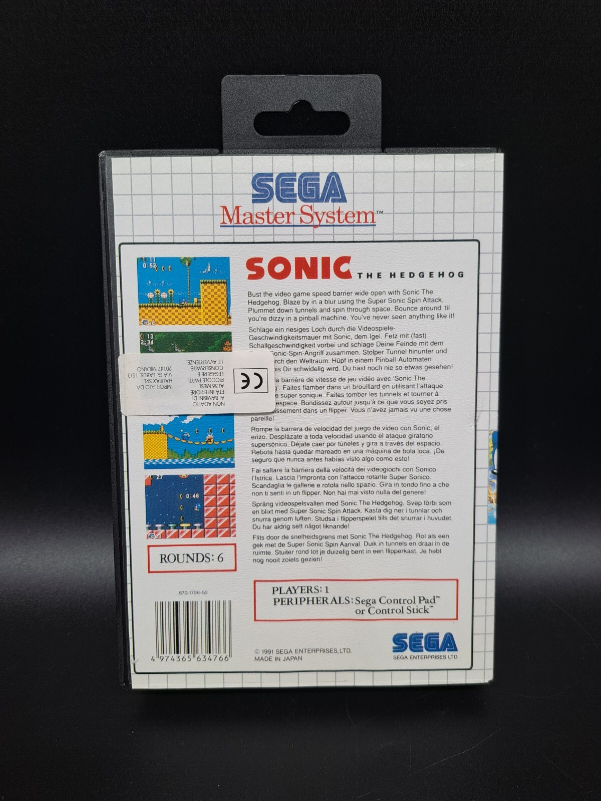 Sega Master System Sonic The Hedgehog Neu&Ovp Vintage Retro Vga Wata ...