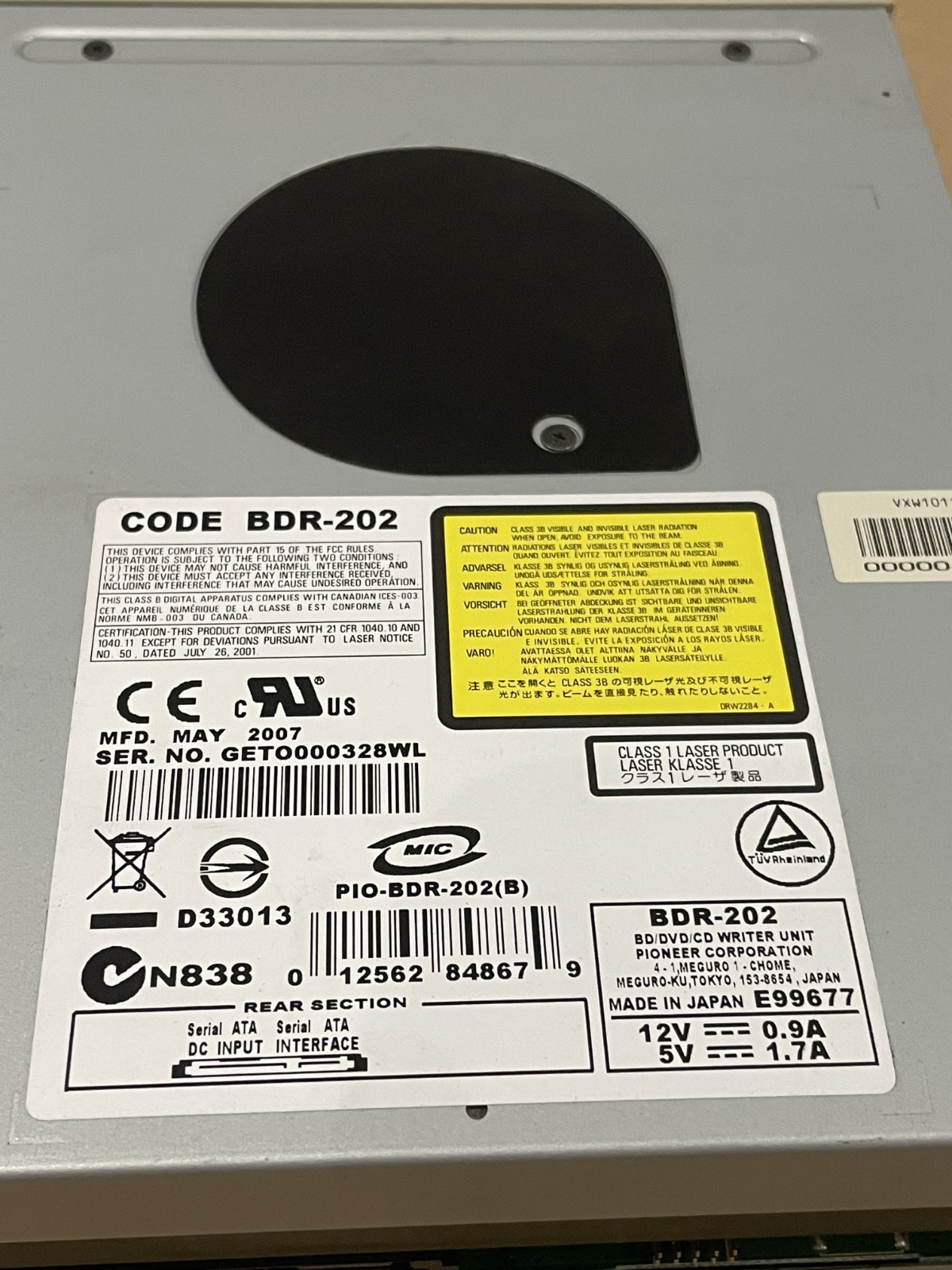 Pioneer BDR-202 Blu-ray Writer SATA Internal BD-RE DVD±RW 5.25" Drive ...