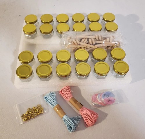 1.5oz Mini Hexagon Glass Jars 24pk for Honey, Spices, Gender Reveal ...