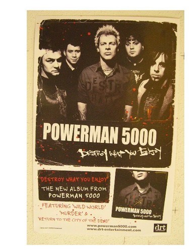 Powerman5000 Poster 2 Sided Powerman 5000 Promo | eBay