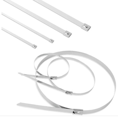 100PCS metal cable ties 6in 150mm 304 stainless steel cable ties ...