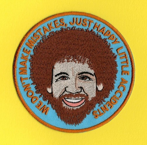Bob Ross No Mistakes Iron On Patch Sew YouTube TV artist The Joy of ...