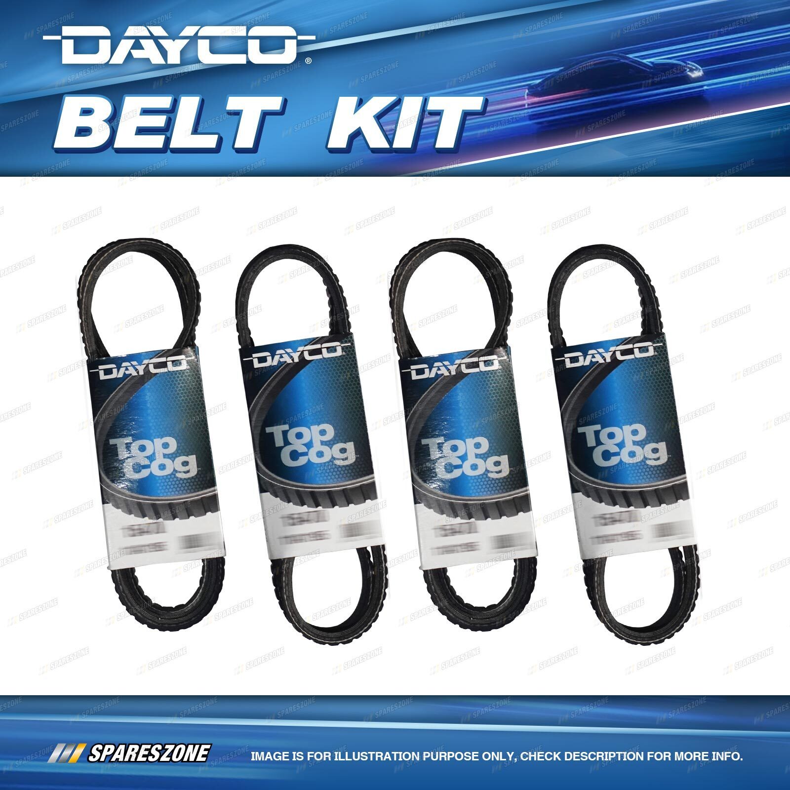 Dayco A/C & Alt & P/S Drive Belt Kit for Volvo 240 2.3L B23E B23F B230F ...