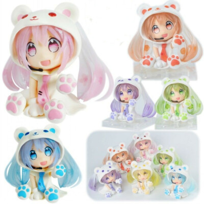 Anime Hatsune Miku Mini Snow Polar Bear PVC Action Figures Lovely Doll ...