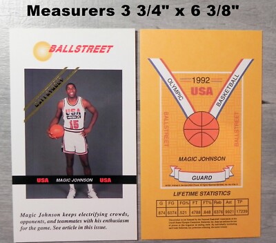 Magic Johnson (1) 1992 Ballstreet Special Edition Stats Sheet Card | eBay