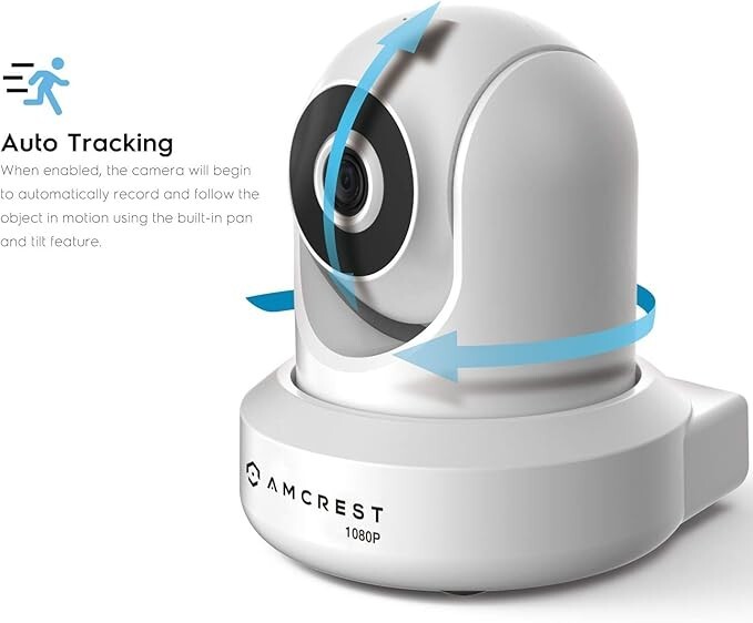 Amcrest 1080P WiFi Security Camera 2MP Indoor Pan/Tilt Wireless IP ...