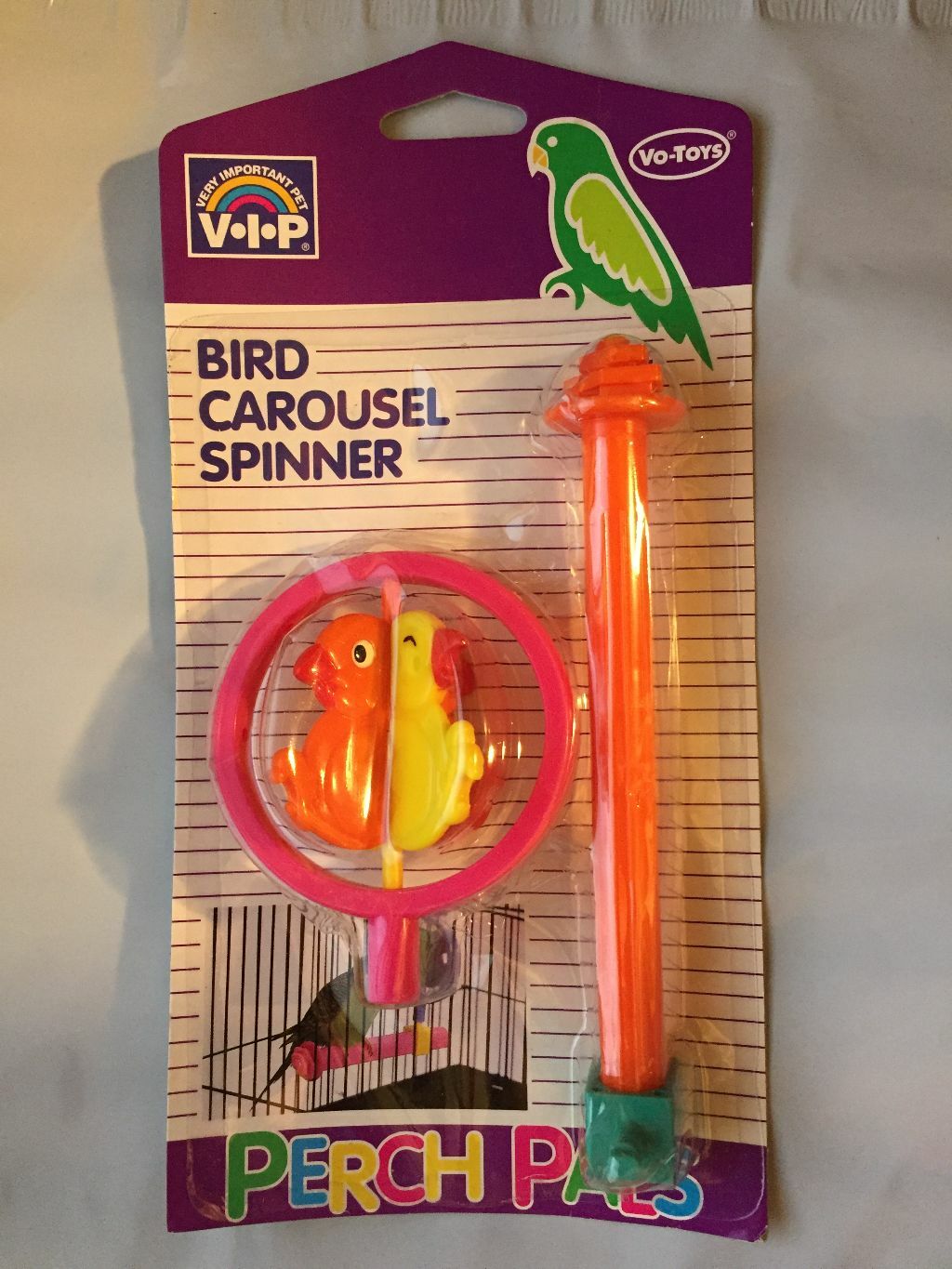 Vo-Toys Perch Pal Revolving Bird Carousel Plastic Spinner Ducky Face ...