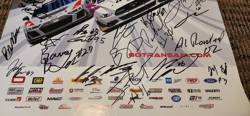 TRANS AM RACING Autographed poster 2024 VIR CONNOR ZILISCH CHRIS DYSON ...