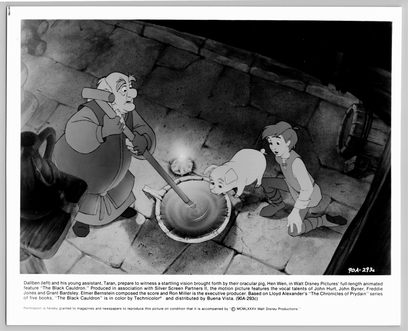Walt Disney Black Cauldron 1985 Movie 8x10 Dallben Taran Animation ...