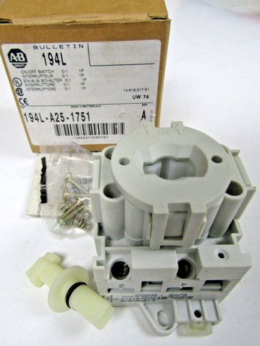 🔥NEW ALLEN BRADLEY 194L-A25-1751 ON OFF DISCONNECT SWITCH 1 POLE 25 AMP ...