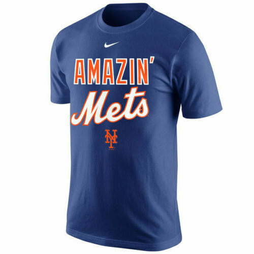 NEW MLB NIKE NEW YORK METS "AMAZIN METS" ATHLETIC CUT SHIRT TOP TEE ...