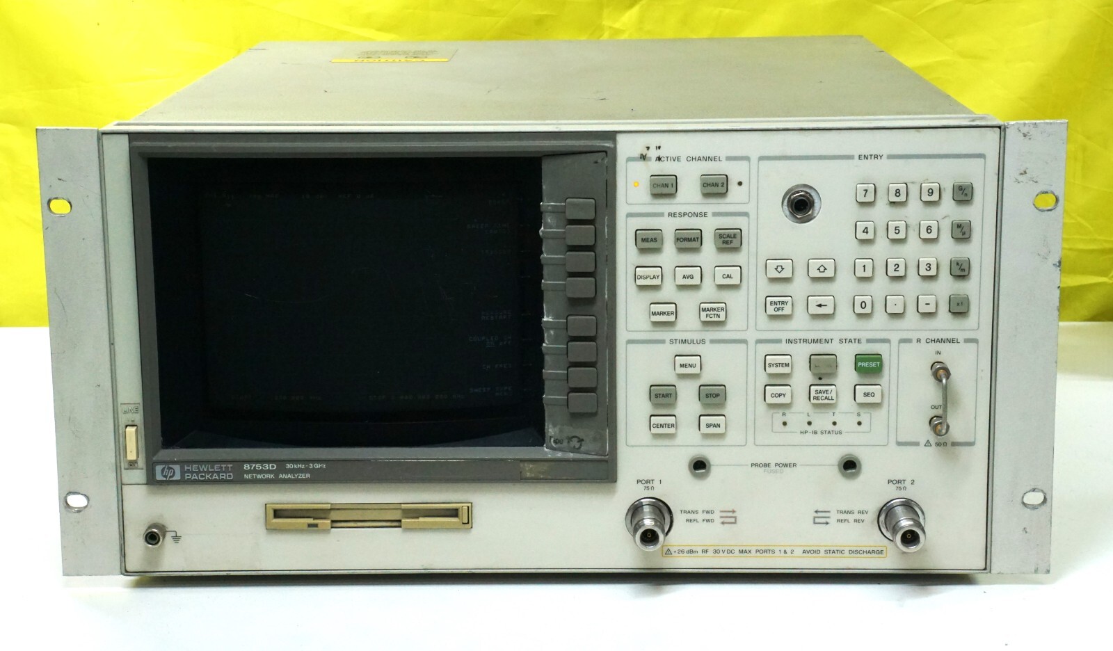 HP Hewlett Packard 8753D Network Analyzer, 30kHz to 3GHz W/ Opt. 075 | eBay