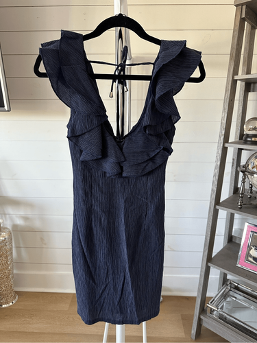 Hello Molly Plunge Neck Ruffled Mini dress sz small | eBay