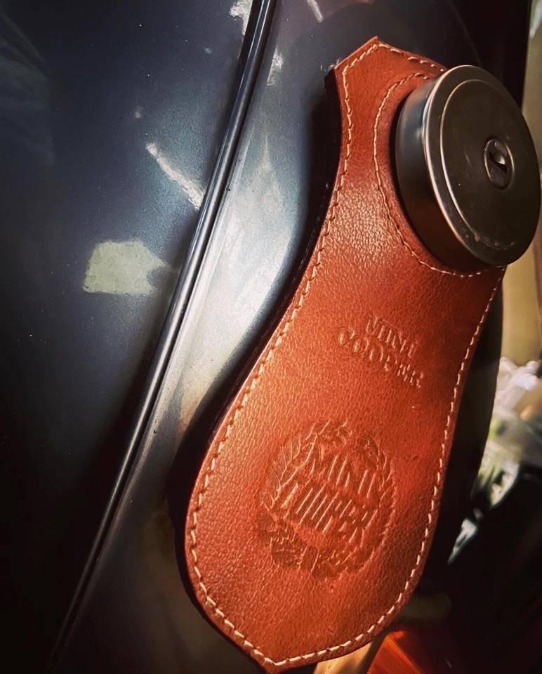 Classic Mini Leather Fuel Bib. Embossed Logo. | eBay UK