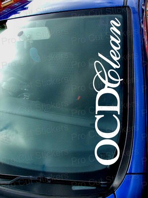 500mm (50cm) Large OCD CLEAN Funny Windscreen Car Sticker Decal JDM DUB ...