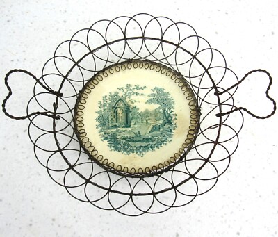 Antique vintage French Wire Basket framed plate | eBay