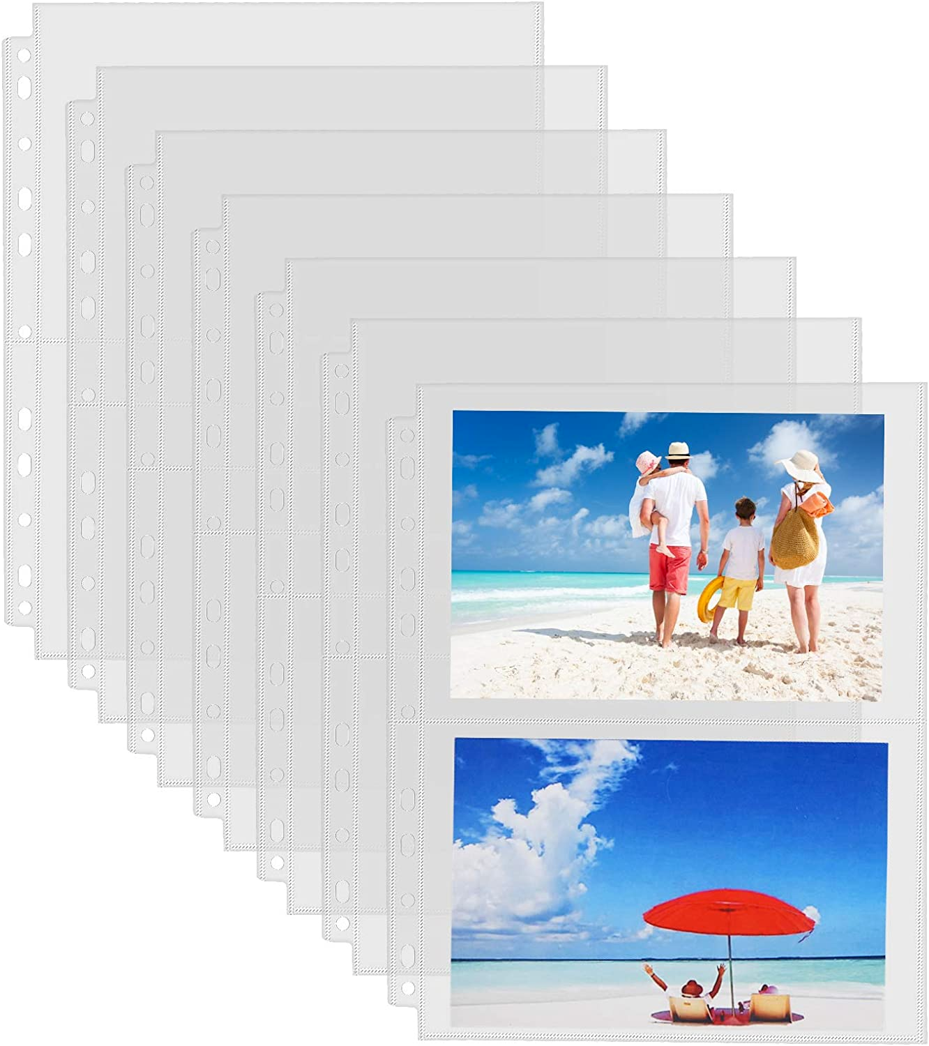30 Pack Photo Album Sleeves 2 Pocket 5x7 per Page Sheet Organizer 3 ...