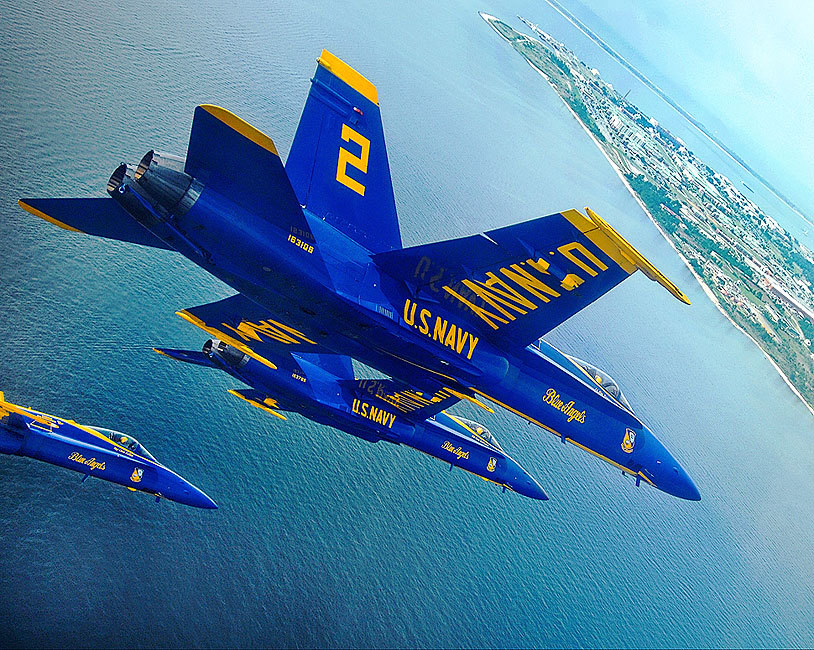 US NAVY BLUE ANGELS BEHIND CROWD LINE PENSACOLA 8x10 GLOSSY PHOTO PRINT ...