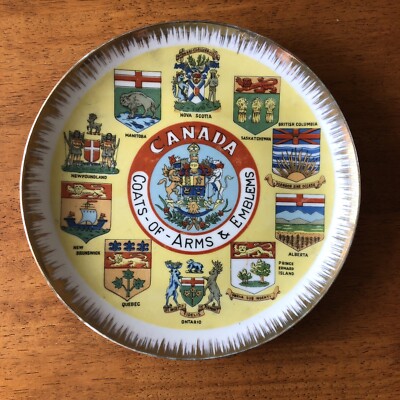 Vintage Napco Hand Painted Fine China Canada Coat Of Arms & Emblems ...