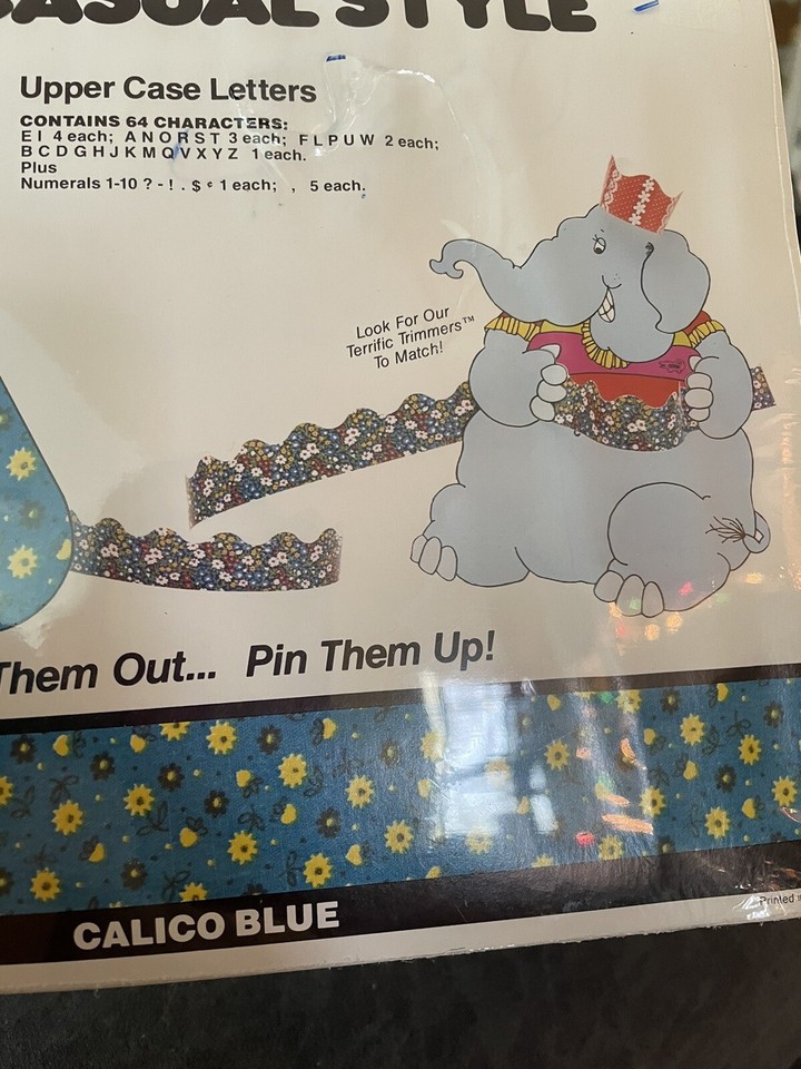 Vintage Trend Ready Letters Calico Blue Uppercase/Numbers | eBay