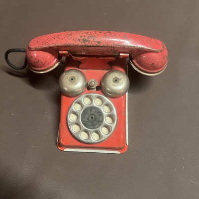 Vintage The Gong Bell Speed Phone Red Toy Dial Phone | eBay