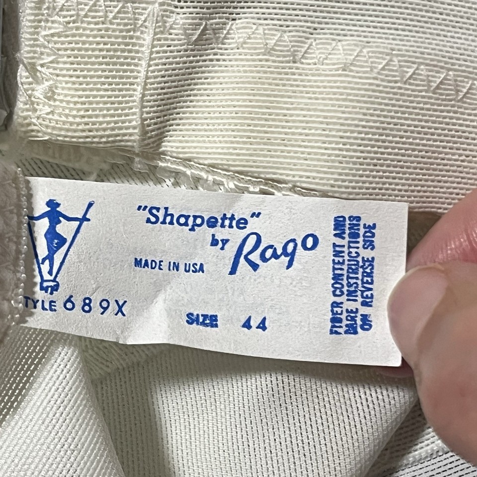 Rago Vintage 1960s Girdle Womens Size 44 White Lace Trim High Waist ...