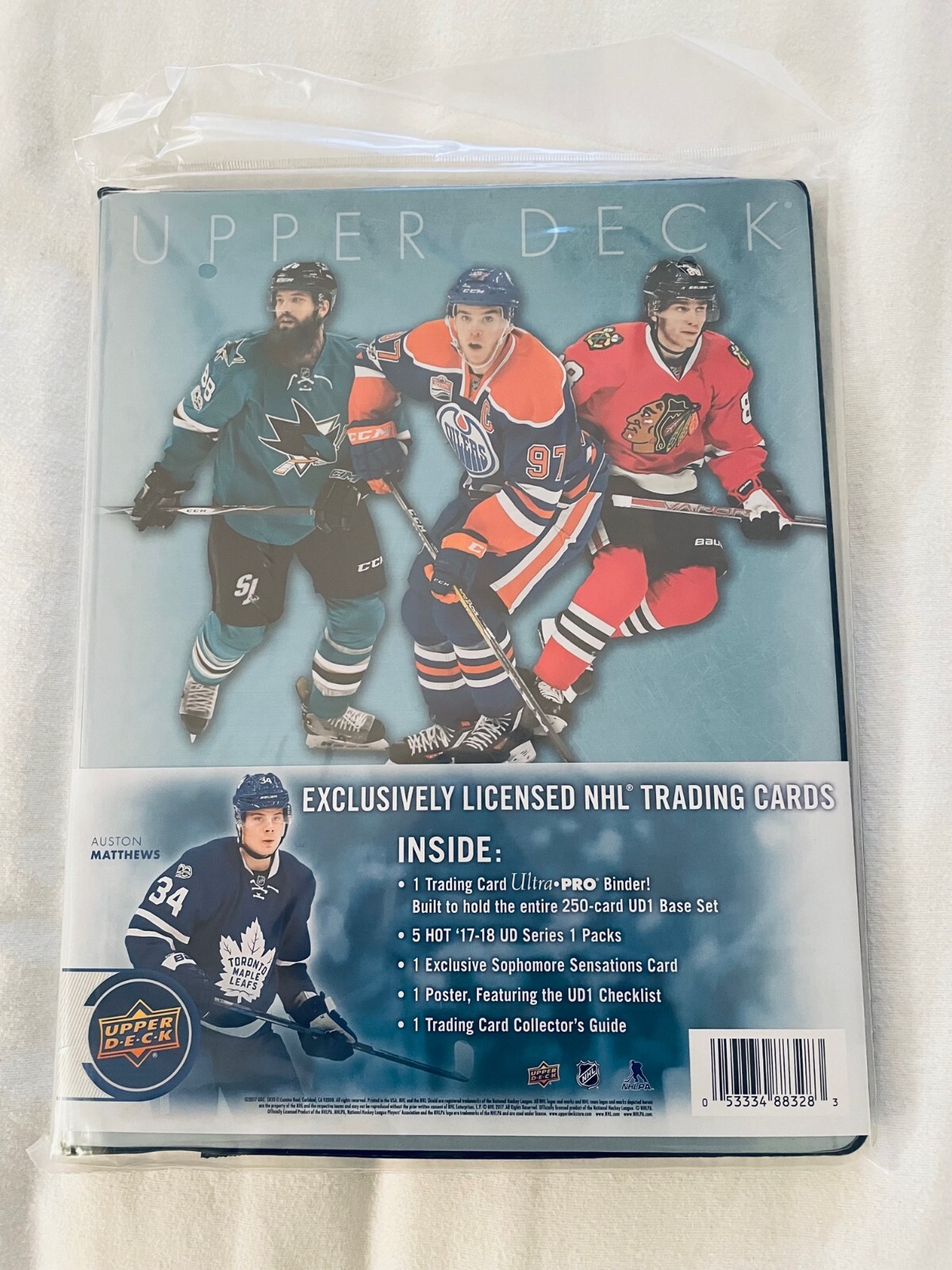 2017-18 Upper Deck Series 1 Hockey Starter Kit - Sealed Binder with 5 ...