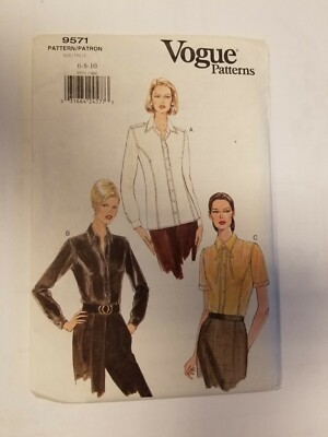 Vogue pattern 9571 sizes 6 8 10, new uncut blouse in 3 styles | eBay