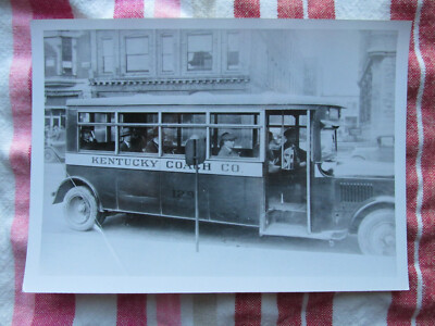 1930s/40s Vintage Bus Photo Kentucky Coach Co. Street Scene B/W 5" x 7 ...