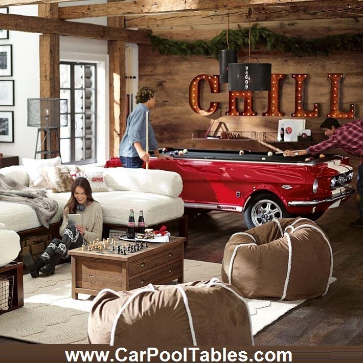 1965 FORD MUSTANG POOL TABLE - Working Lights! Real Car Parts! Real ...