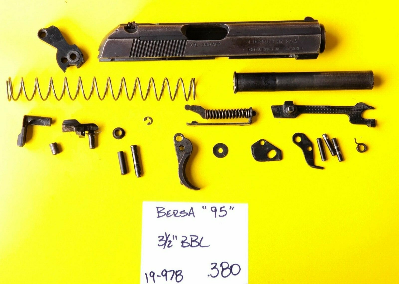BERSA MODEL 95 IN 380 ACP GUN PARTS SLIDE BARREL PARTS #19-978 | eBay