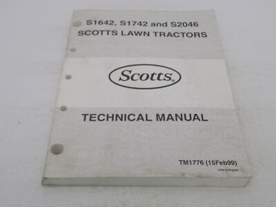 John Deere Scotts S1642 S1742 S2046 S2546 1999 Technical Manual TM1776 ...