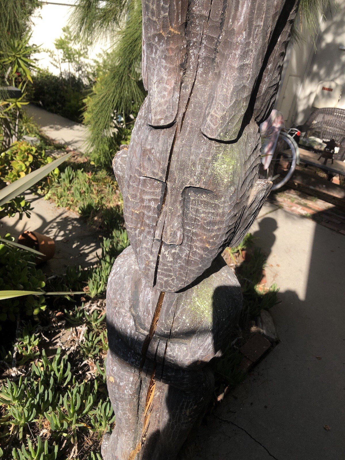 TIKI totem large carved wood SURVIVOR TV show prop Tribal Pacific ...