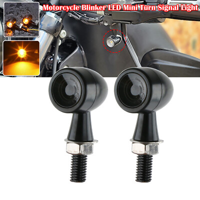 2x Mini LED Motorrad Blinker E24-Geprüft Smoke Vorn Hinten für Chopper ...