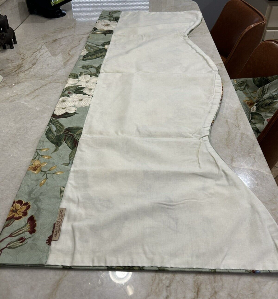 Alma Slade, Bridgeport, Ct. Custom Made Lined Green Floral Scalloped ...