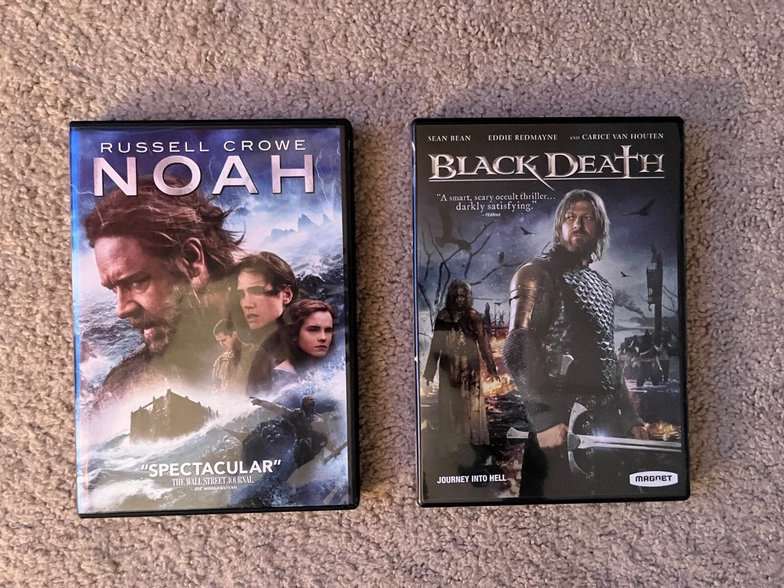 DVD lot of 2 NOAH 2014 DVD Russell Crowe & Black Death Sean Bean action ...