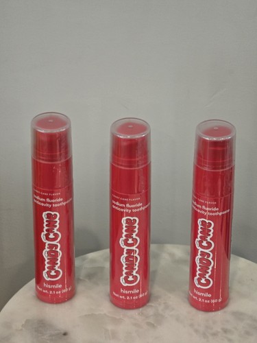 Hismile Candy Cane Flavored Fluoride Toothpaste 2.1 oz - 3 Pack, EXP 08 ...
