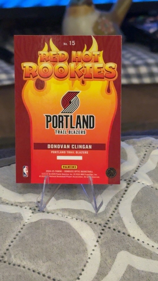 2025 Donruss Optic White Hot Rookies Donovan Clingan #15 Red Intl Prizm ...